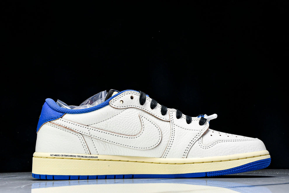 Travis Scott AJ1 Retro Low OG x Fragment ‘Sail Military Blue’ – Drip ...