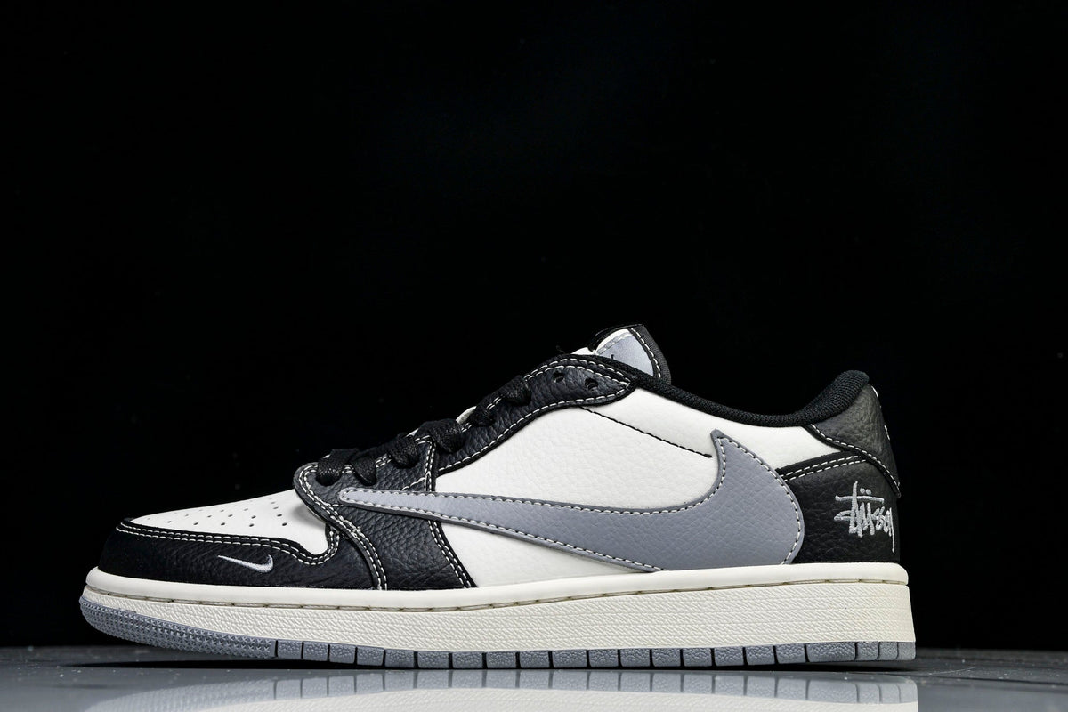 Travis Scott AJ1 Low x Stussy 'Black White Grey' (Custom) – Drip Locker UK