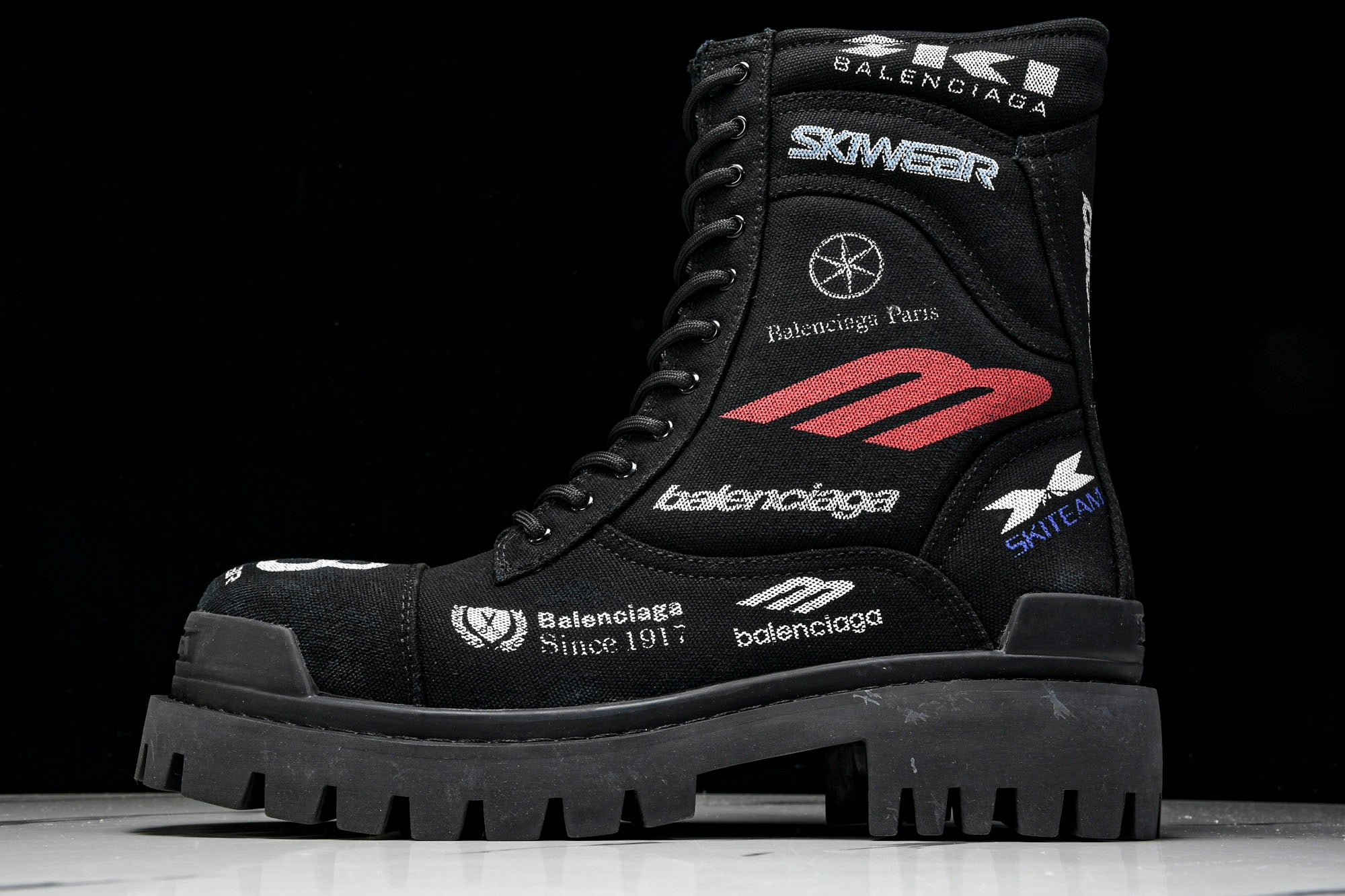 Вalenciaga Combat Strike Boot 'Black Logos' – Drip Locker UK